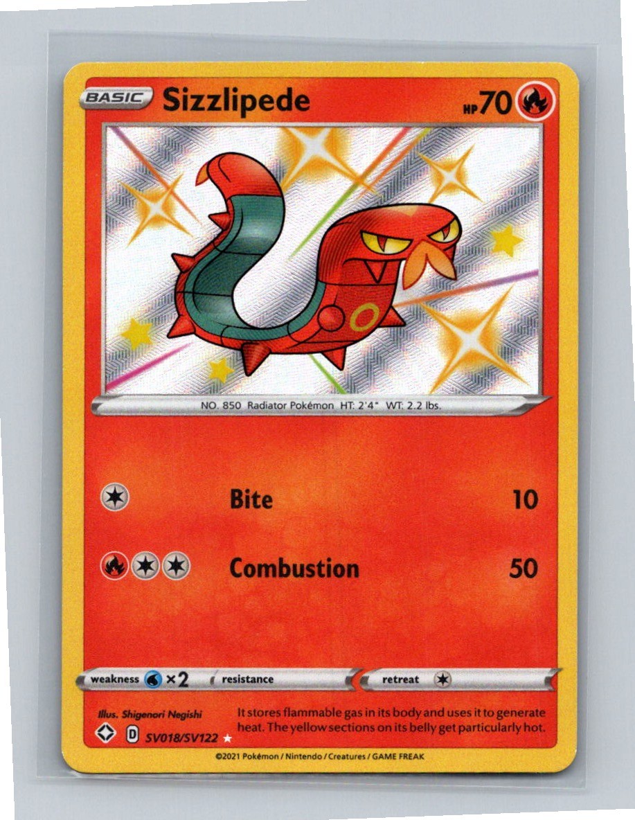 Sizzlipede SV018/122 - Rare Shiny Card | Shining Fates Shiny Vault ...
