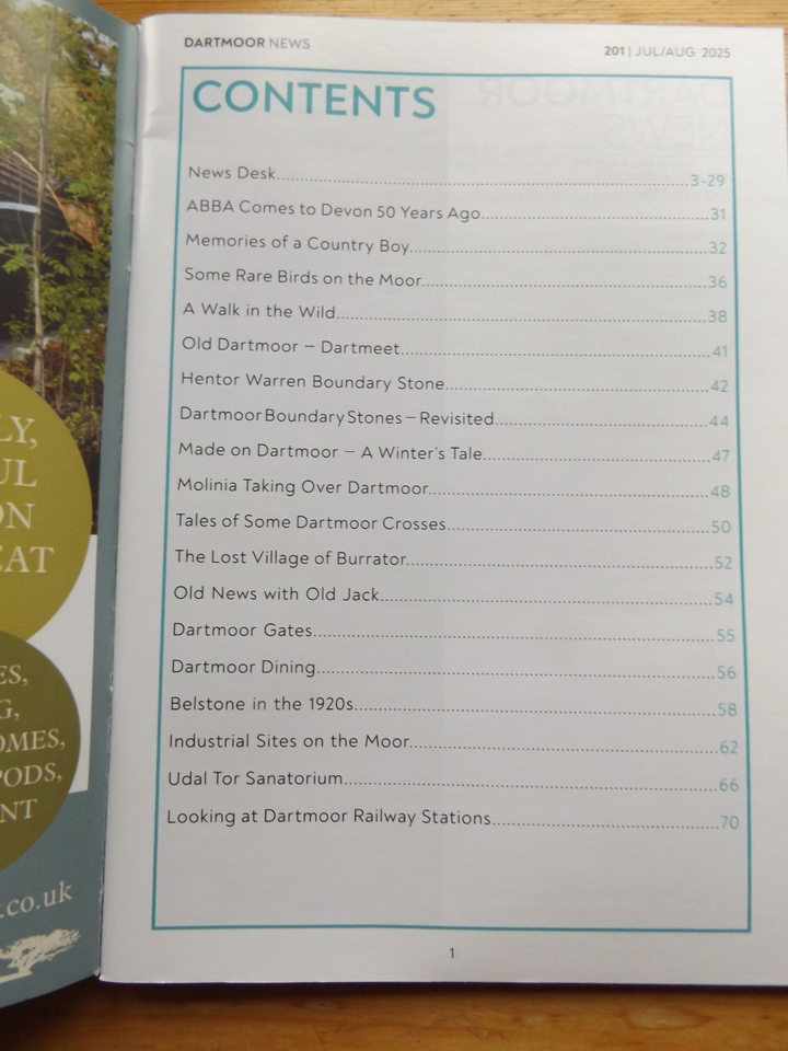 Dartmoor News - magazine - July/Aug 2025 - Abba comes to Devon | eBay UK