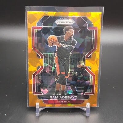 2021-22 Prizm BAM ADEBAYO #228 ORANGE CRACKED ICE PRIZM SP Thunder | eBay