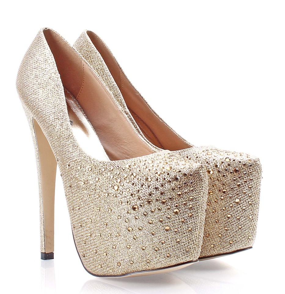 Fashion Slip On Only Blink Blink Ladies Prom Platforms Womens 6.5" High ...