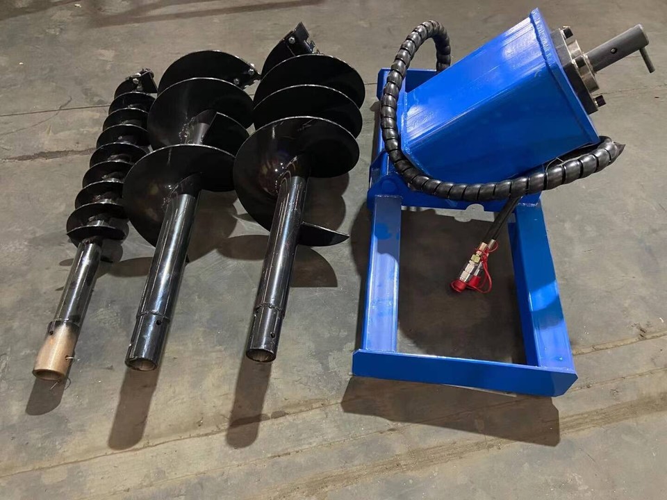 AGT Skid Steer Auger Drive Post Hole Digger Frame Attachment w/6in/12in ...