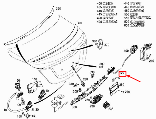 MERCEDES-BENZ C W205 Heckklappe Power Closing Lock A2057600700 NEU ...
