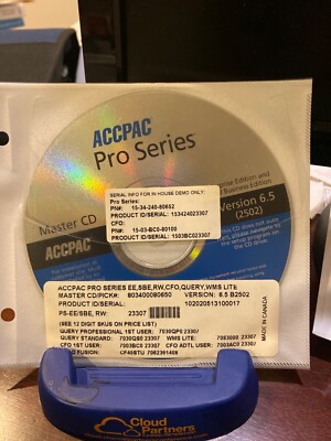 NEW ACCPAC Pro Series 6.5 EE, SBE, CFO, Query, WMS, INFO. Master CD ...