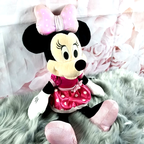 Disney Minnie Mouse Talking Interactive Toy Stuffed Plush Pink W/Bow ...