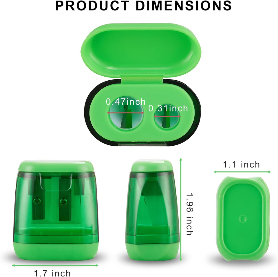 Pencil Sharpeners, 4 Pcs Pencil Sharpeners Manual,Dual Holes Compact ...