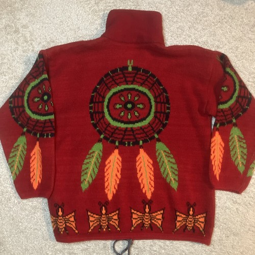 Vintage Andes Artesanias 1/4 Zip Pullover Sweater Ecuador Red Alpaca ...