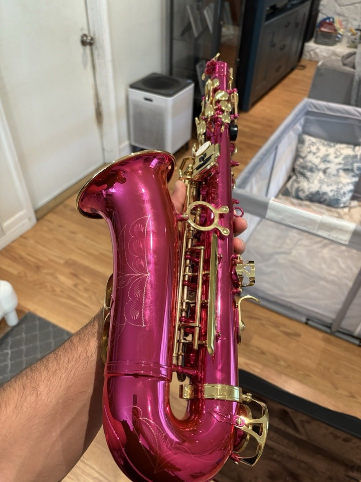 EASTROCK Alto Saxophone Bb Pink/Golden with Case, Mouthpiece, Reed, Kit ...