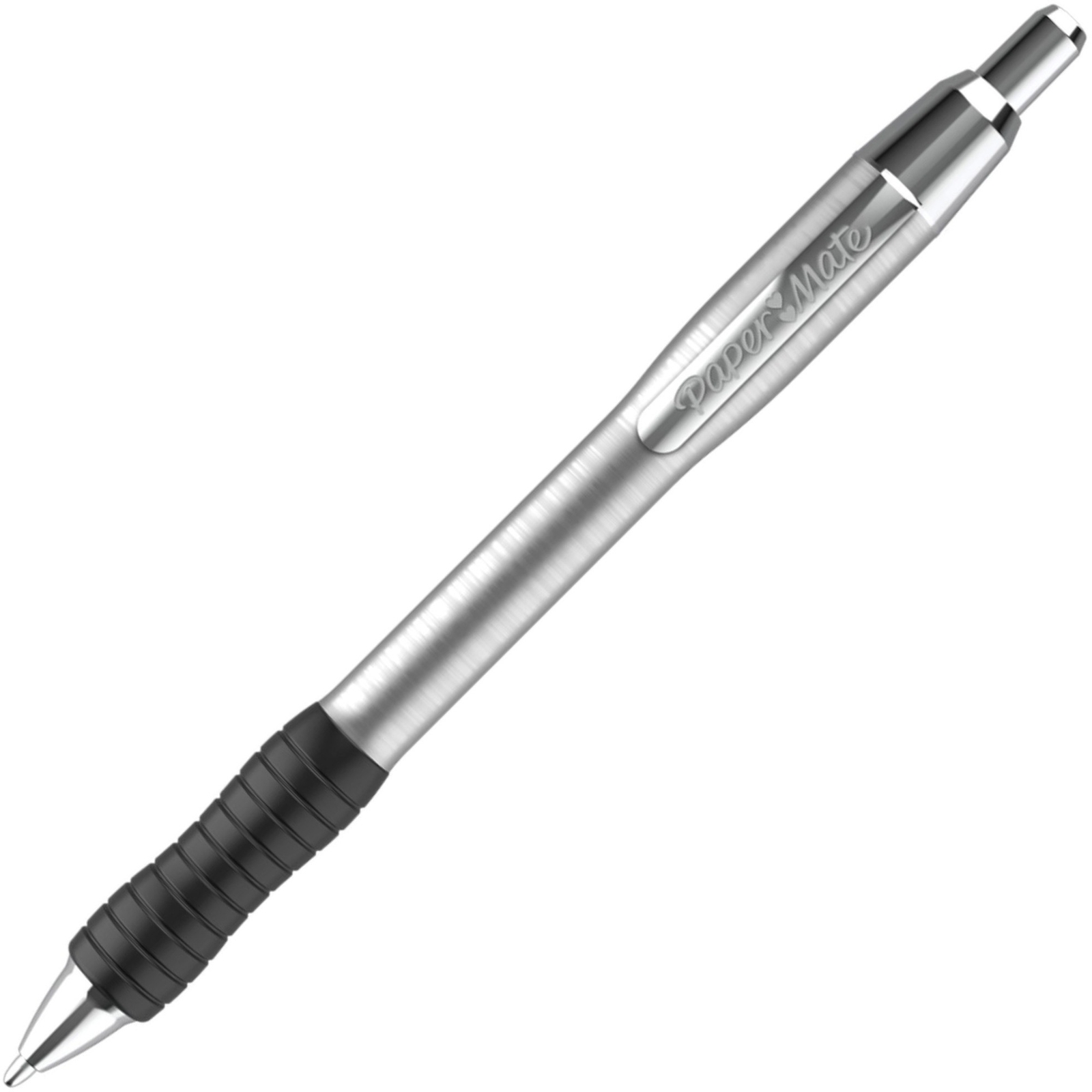 Paper Mate Metal Ballpoint Pen 1mm Black Ink/silver Barrel Dozen ...