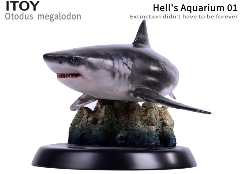 Itoy 1:35 Megalodon Statue Figure Model Action Figure Undersea Scene ...