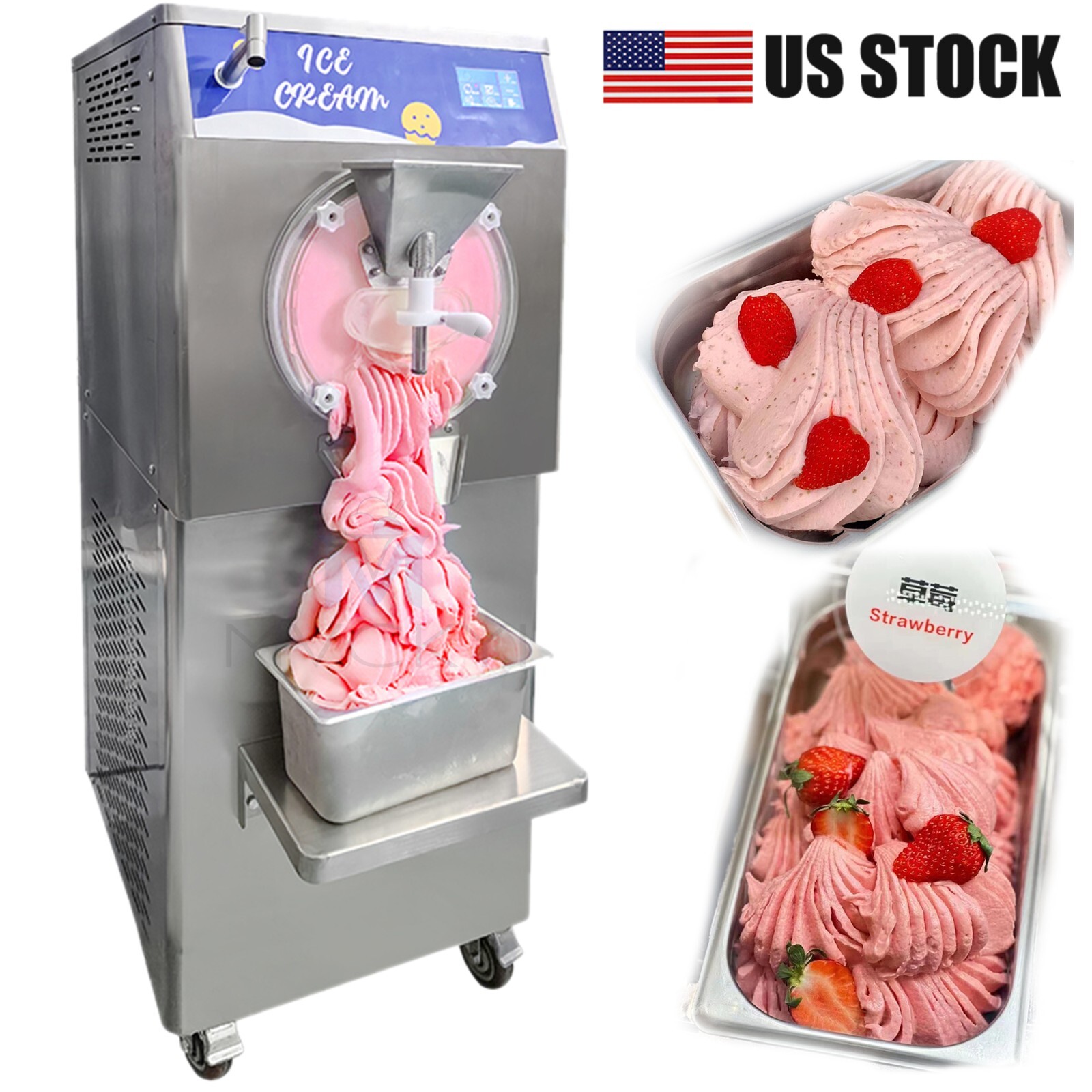Wixkix Sorbet Maker Machine Commercial 16 Gal/H Hard Serve Ice Cream ...