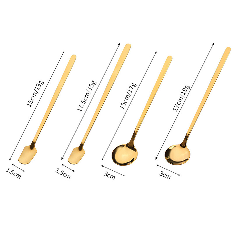 Golden Dessert Teaspoons Coffee Accessories Set For Kitchen Small ...