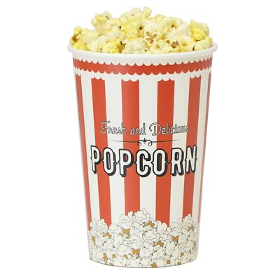 Paragon Small Disposable Popcron Buckets - Red/White (46 oz) Case of 50 ...