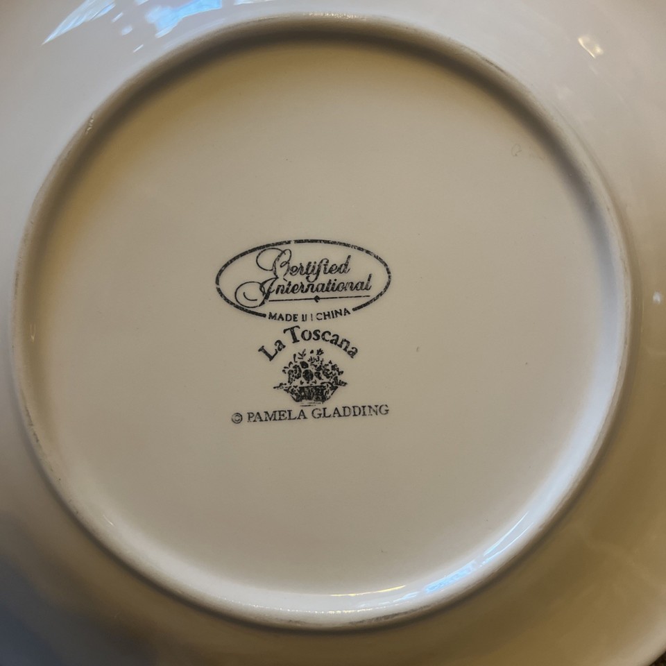4 CERTIFIED INTERNATIONAL "LA TOSCANA Pear SALAD/DESSERT PLATES PAMELA ...