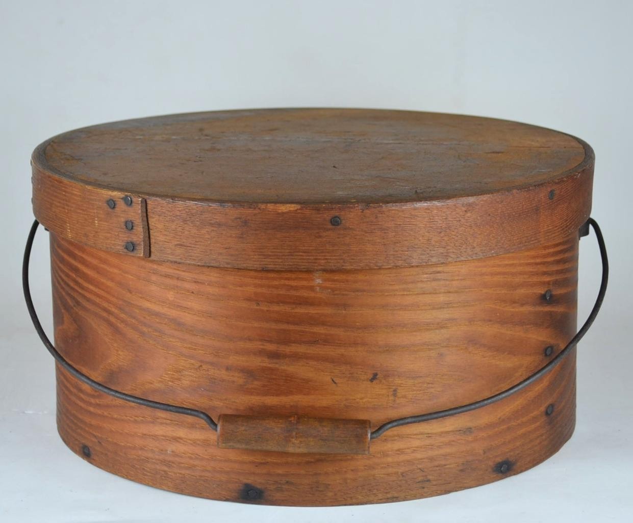 RARE ANTIQUE 15" BENTWOOD PANTRY BOX SWING HANDLE - W.M. TYLER MT ...