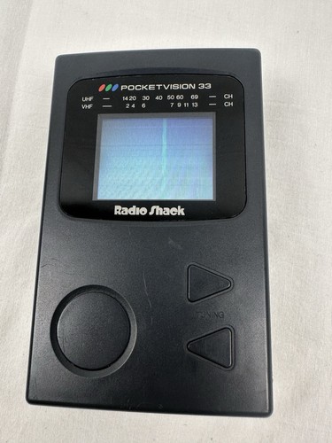 Vintage Radio Shack 16-170 Pocketvision 33 Black Mini LCD Color TV-UHF ...