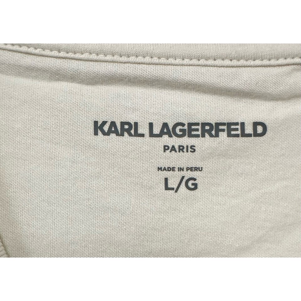 KARL LAGERFELD PARIS Long sleeve Logo Tee Shirt Mens Size Large New ...