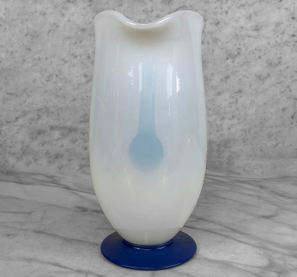 Antique Fry Foval Opalescent Delft Blue Glass Lemonade Pitcher | eBay