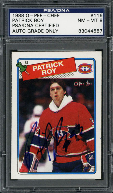 1988-89 O-Pee-Chee #116 Patrick Roy Auto PSA/DNA NM-MT8 | eBay