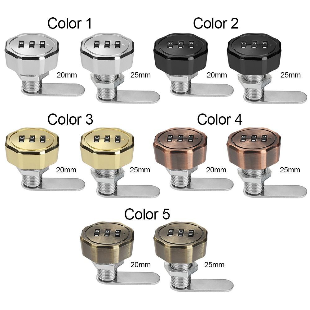 Alloy Furniture Cupboard Drawer 3 Digital Code Password Locker ...