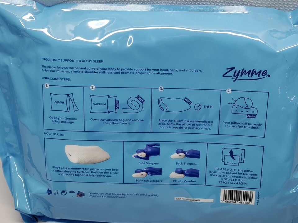 Zymme Cervical Neck Pillow | Memory Foam Pillows for Side, Back, Front ...