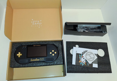 Hyperkin SupaBoy black gold SNES SFC Super Famicom Nintendo handheld ...