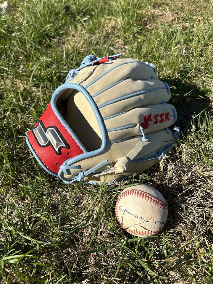 SSK Z7 Specialist LHT 11.5” Camel/Red/Colombia Spiral I Web Baseball Glove | eBay