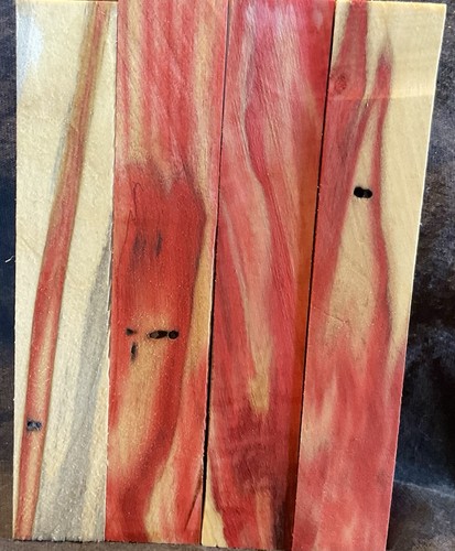 K D Flaming Red BOX ELDER Pen Blanks/KnifeScales 7/8” Sq. X 5 1/4” B-42 ...