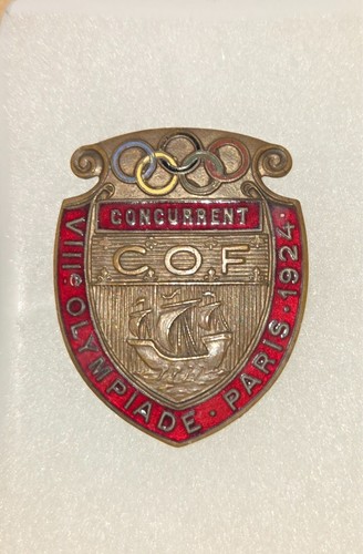 Original 1924 Paris Olympics Participation Concurrent COF Enamel Pin ...