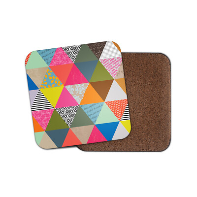 Cool Geometric Pattern Coaster - Triangles Colourful Cool Shapes Mum ...