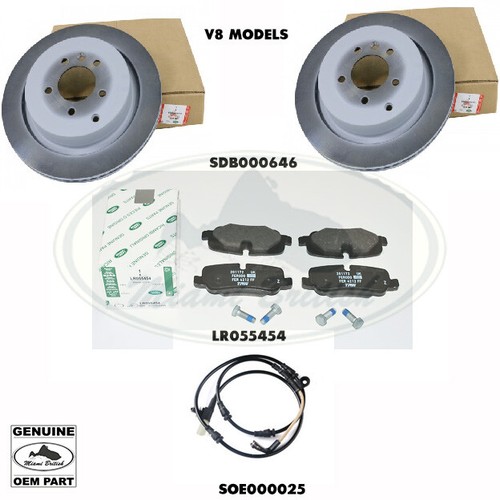 LAND ROVER REAR BRAKE SET LR3 LR4 RR SPORT 06-09 V8 ROV0173 SDB000646 ...