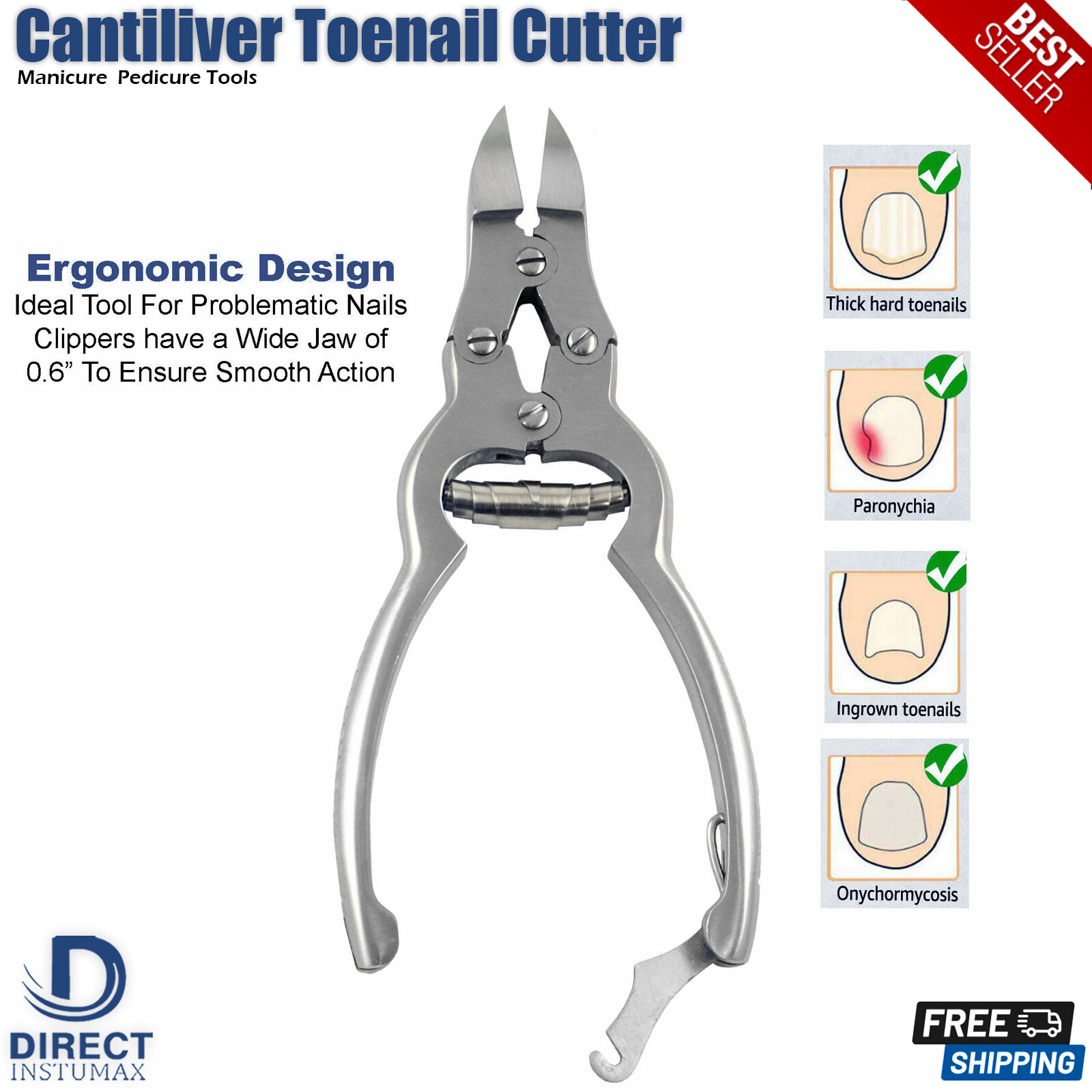 Professional Toe Nail Clippers Trimers Thick Heavy Duty Chiropody ...