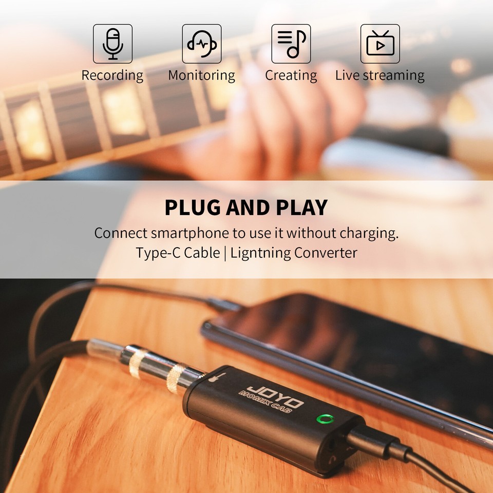 JOYO Mini Guitar Audio Interface Pocket Internal Recording Sound Card ...