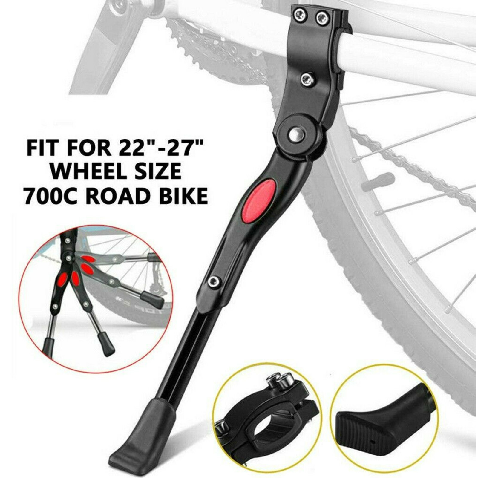 HEAVY DUTY ADJUSTABLE MOUNTAIN BIKE BICYCLE CYCLE PROP SIDE REAR KICK ...