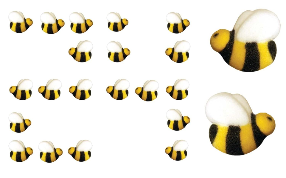 Bees Cake Decorations- Bumble Bee Shaped Edible Hard Sugar Decorations ...