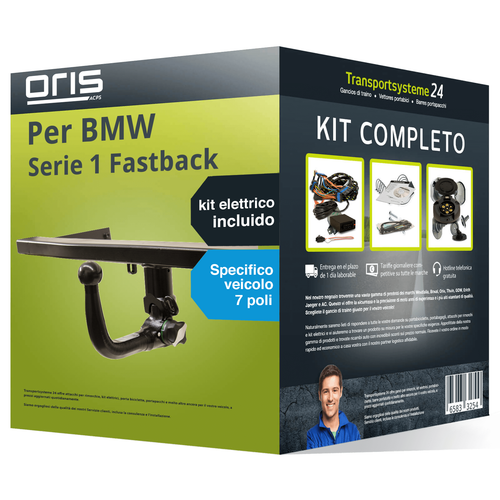 Pacco Gancio traino estr. Oris per BMW Serie 1 Fastback 19- & e-kit ...
