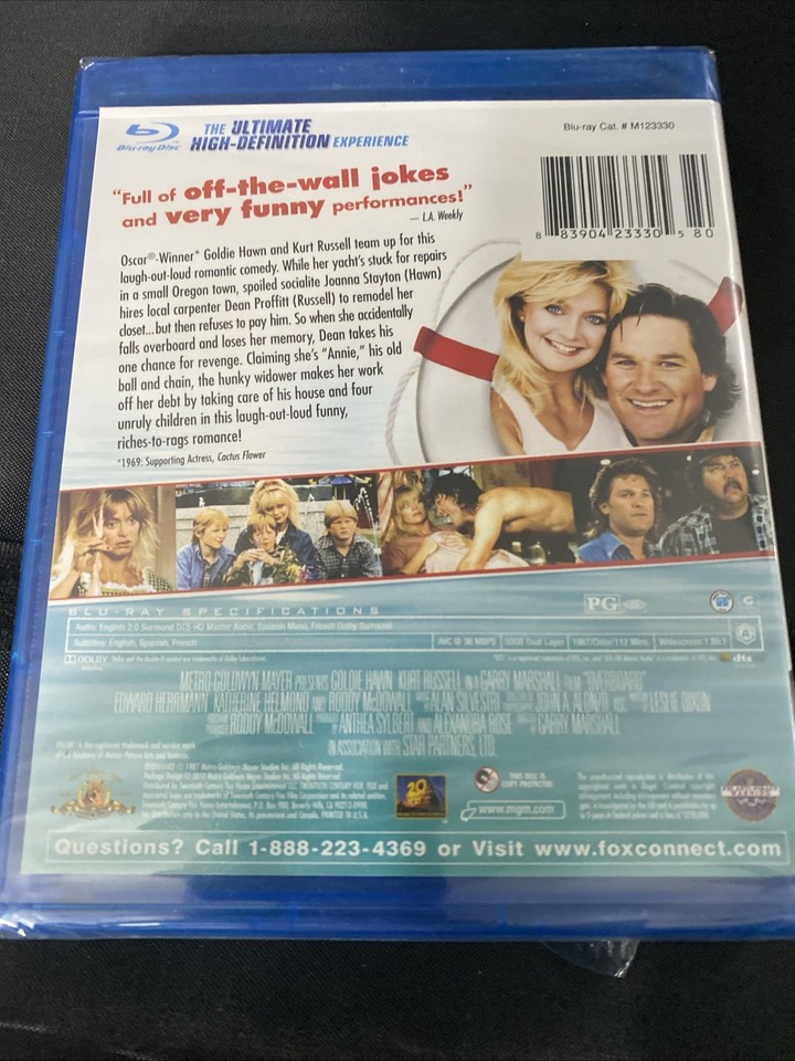Overboard (Blu-ray, 1987) Kurt Russell Goldie Hawn 2010 Brand New ...