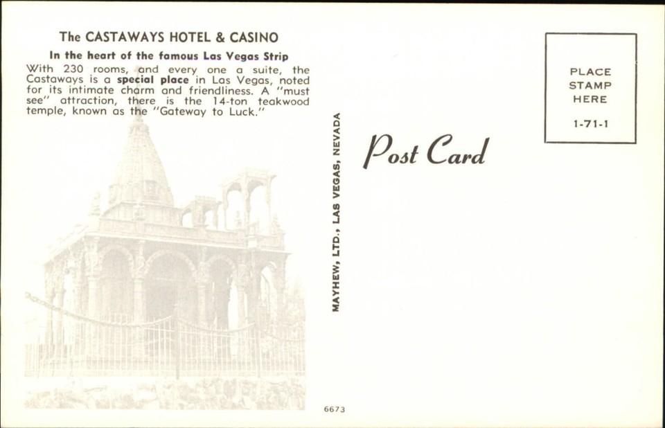 Las Vegas Nevada Castaways Hotel Casino pool sign room exterior unused ...
