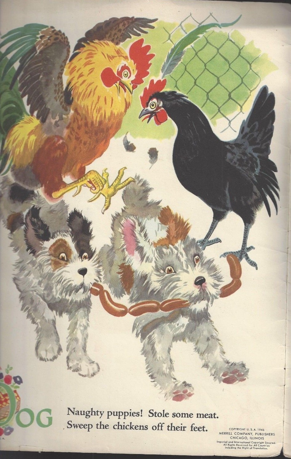 Around the Farm picture book #3403 Merrill publishing oversize ...