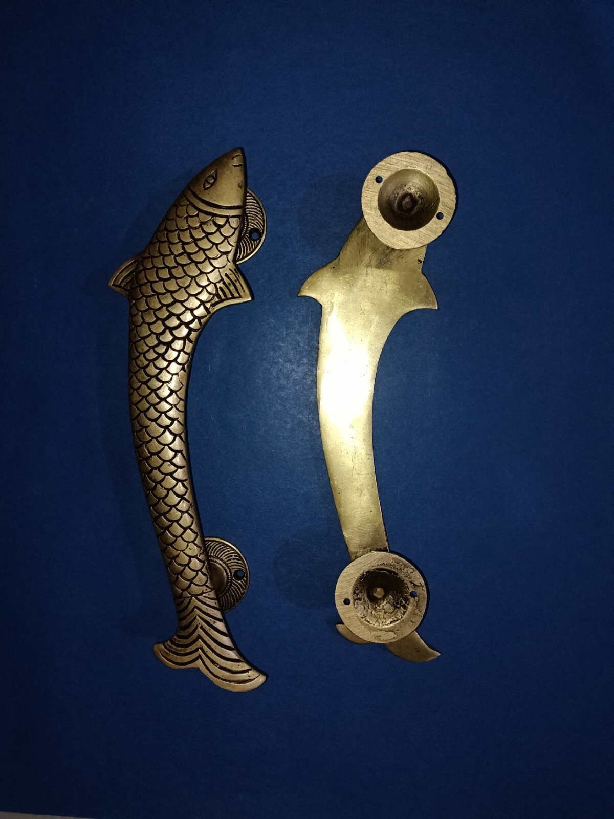 Gold Fish Design Door Pull Set Brass Sea Creature Fish Theme Decor ...