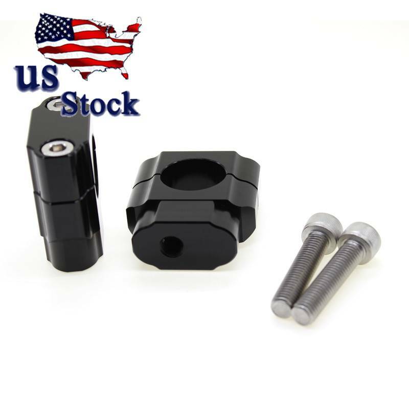Universal CNC Black 1 1/8" 28mm Motorcycle HandleBar Fat Bar Risers ...