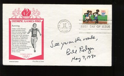 BILL RODGERS AMERICAN RUNNER & BOSTON MARATHON SIGNED COVER LV2878 | eBay