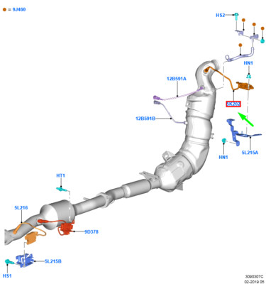 FORD RANGER T6 MK1 Nox Lambda Sensor Assy JB3G-5L248-AA 2324042 NEW ...