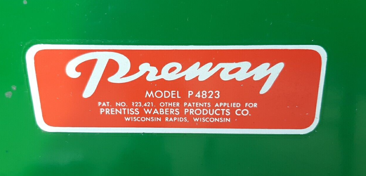 VINTAGE PRENTISS WABERS PREWAY 3/BURNER COOK STOVE - MODEL P 4823 - ALL ...