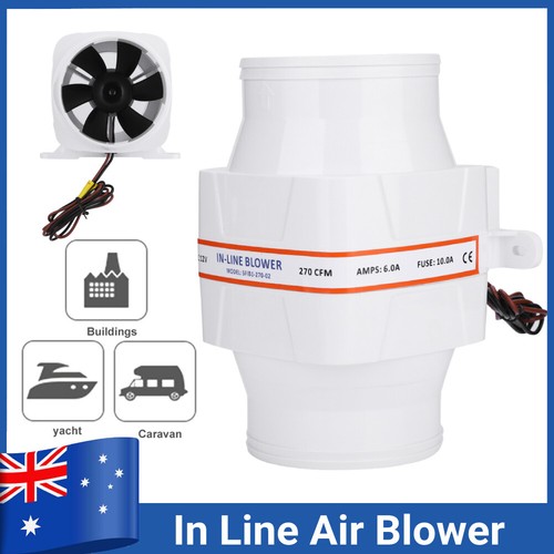 DC 12V 4'' 270CFM Marine Boat Electric in Line Bilge Air Blower ...