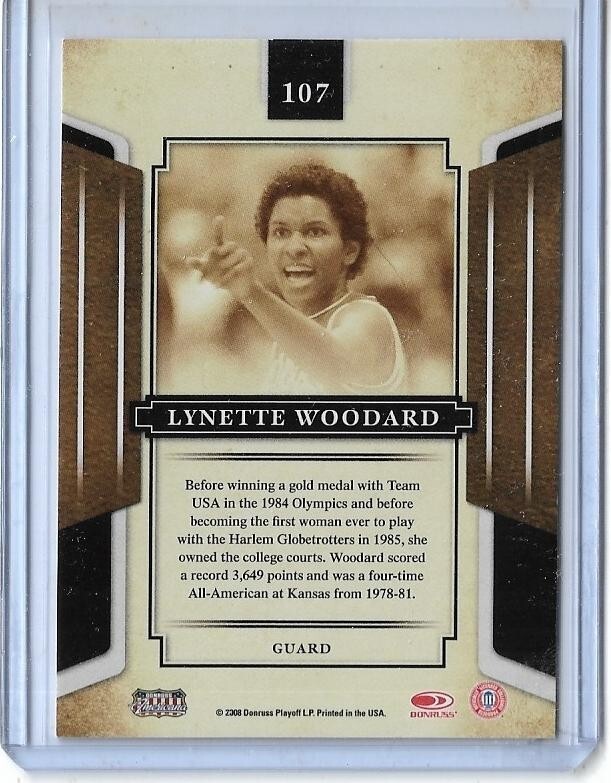 2008 DONRUSS LEGENDS LYNETTE WOODARD SILVER FOIL CARD #107 ~ KANSAS ...