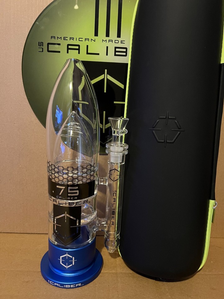 NEW BLUE Glass Water Pipe Hookah Bong USA Made 13" .75 Caliber Twin ...