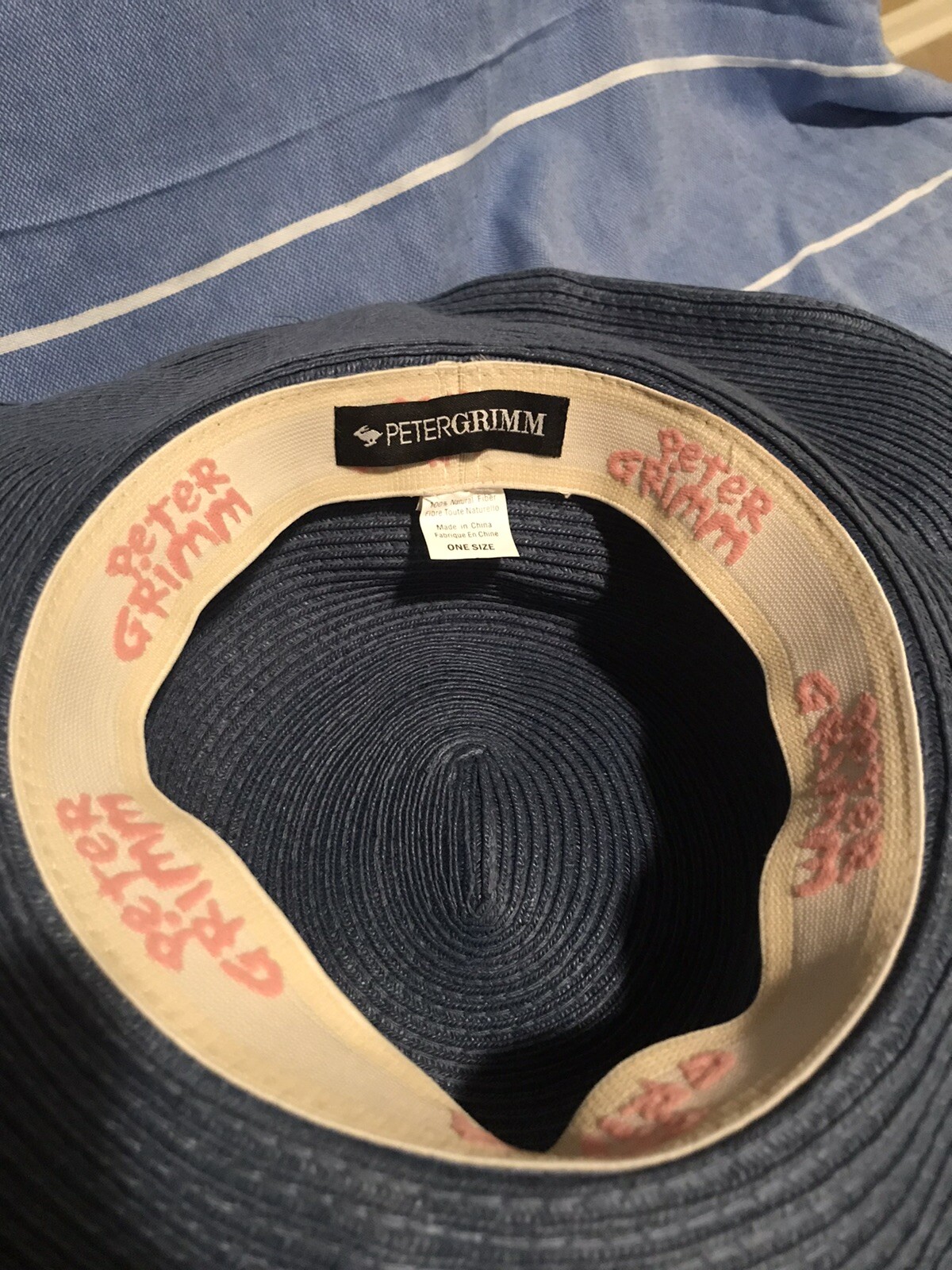 Peter Grimm True Character Blue Straw Hat Packable Fa… - Gem