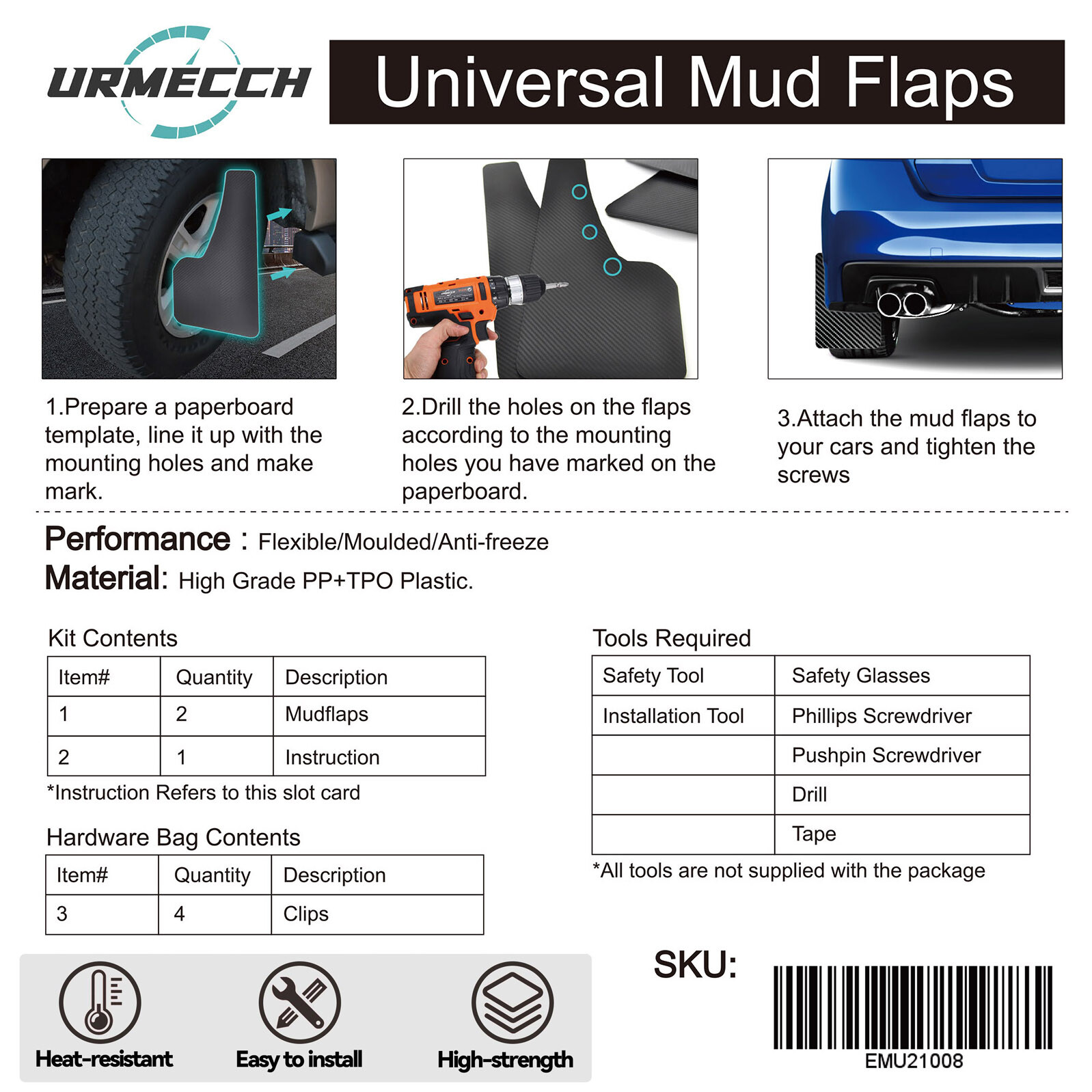 Rally Splash Guards For Mitsubishi Lancer EVO Evolution 8 9 X Mud Flaps ...