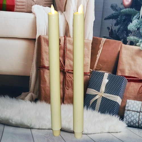 Luminara Real Wax Moving Wick Led Taper Window Candles for Wedding 12 ...