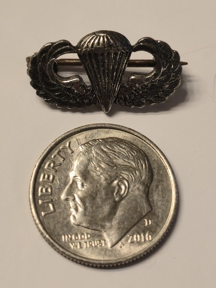 Vintage Sterling Silver Parachute Jump Wings Pin | eBay